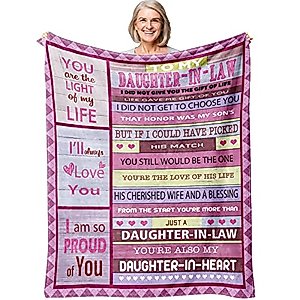 RFHBP Daughter in Law Gifts, Gifts for Daughter in Law, Daughter in Law Gifts from Mother in Law, Gift for Daughter in Law, Future Daughter in Law Gifts for Christmas Blanket 60"x50"