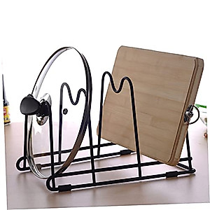 UPKOCH Stainless Steel Pot Rack Plate Holders for Dinner Plates Shelf Brackets Kitchen Utensils Organizer Pan Organizer Pot Holder Storage Pans Stainless Steel Lid Stand Pot Lid Stand