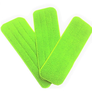 Washable Microfiber Mop Head (3 Pack) - Microfiber Replacement Mop Pads 16 x 5.5 Inches for Cleaning of Wet or Dry Floors - Professional Home/Office Cleaning Supplies, Blue