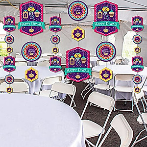 Big Dot of Happiness Happy Diwali - Festival of Lights Party DIY Dangler Backdrop - Hanging Vertical Decorations - 30 Pieces
