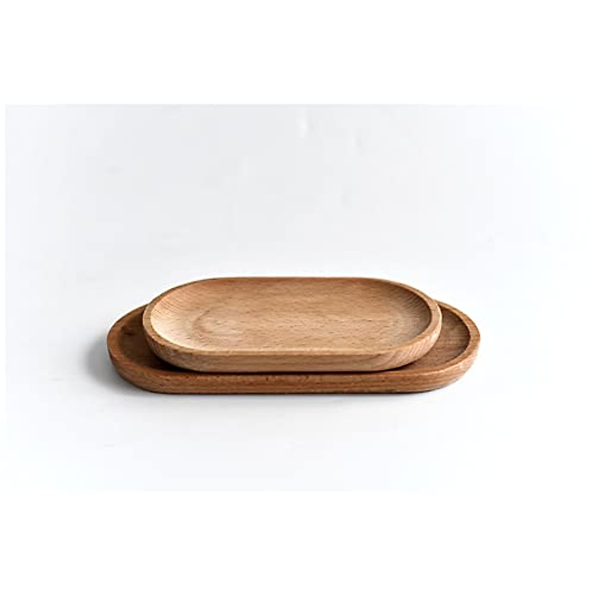 Solid Wood Tray Decor Set Food Coffee Fluit Table Plate (2PCS)