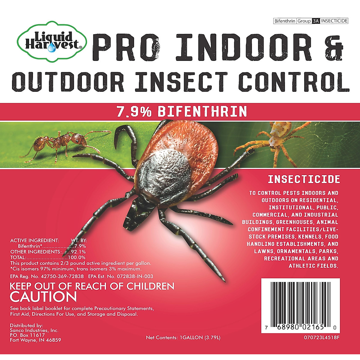7.9% Bifenthrin Insecticide - Gallon - (Compare to Leading Brands) – Professional Insect Control - Kills on Contact - Fire Ants, Ticks & More