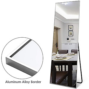 OBIOZZ Bedroom Floor Standing Mirror Full Length Mirror Floor Mirror with Standing Holder Bedroom/Locker Room, Beautiful Living Room Decorations