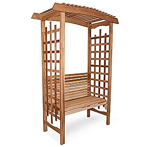 All Things Cedar GA87-B Garden Arbor with Bench