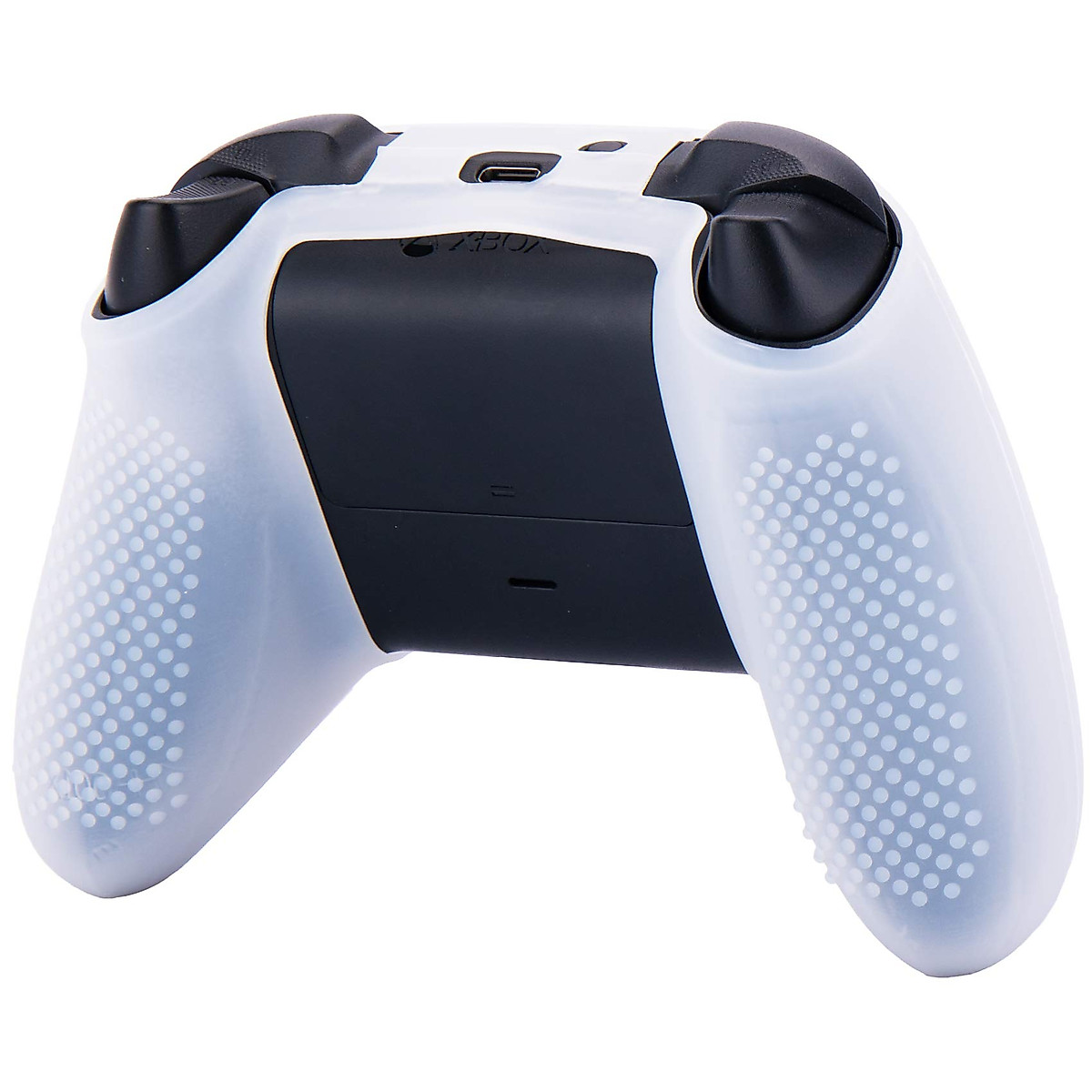 YoRHa Silicone Cover Skin Case for Xbox Series X/S Controller x 1(White) with Thumb Grips x 10