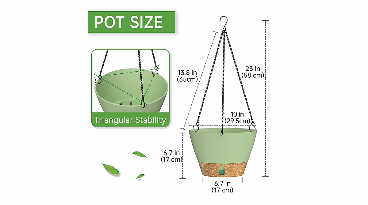 ZMTECH Self-Watering Hanging Planters Set of 2 - Gray