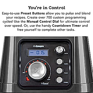 Tribest Dynapro High Speed 2.5HP Blender with Vaccum, Commercially Certified,Grey,One Size