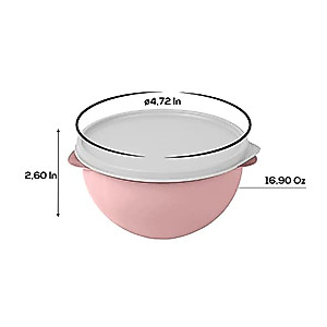 Plasvale - Set Biovita Colorful Plastic Bowls with Lids - 16.90 fl oz - 6 Pieces - Microwave, Freezer and Dishwasher Safe - BPA Free (Multicolor)