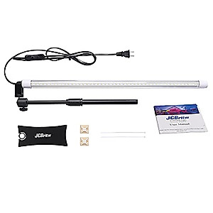 JCBritw Desktop LED Grow Light Bar T8 2ft Plant Growing Lamp on Stand for Indoor Plants White Full Spectrum Adjustable Tabletop Plant Light for Seed Starting, Seedlings, Veg, Flower