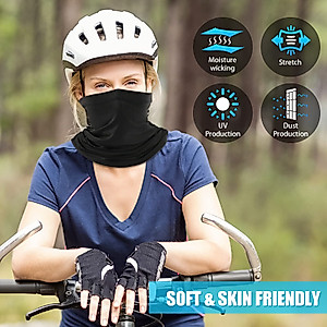 4 Pack Neck Gaiter Breathable Bandana Mask for Outdoor Protection,Washable Reusable Cooling Gator Mask Face Scarf Cover Protect from Dust Sun for Men Women Fishing Cycling Running Gaitor, Solid