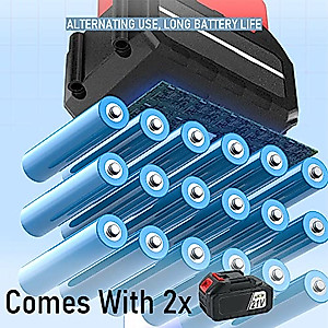 Cordless Hand-held Electric Concrete Vibrator 800W 5000RPM Portable Construction Insertion Vibrator Air Bubbles Remover Level Concrete with 3.3 ft Vibrating Rod, 2 Rechargeable Batteries