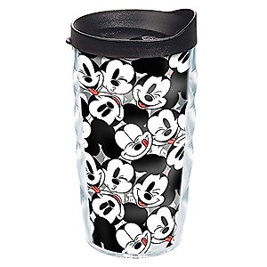 Tervis Made in USA Double Walled Disney® - Mickey Expressions Insulated Tumbler Cup Keeps Drinks Cold & Hot, 10oz Wavy, Clear