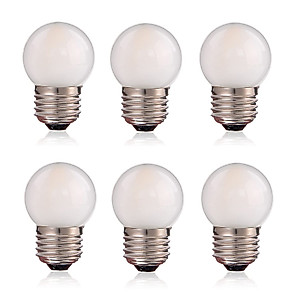 Qixivcom 6 Pack 1.5W White G40 Frosted Bulb LED Bulb E26 Warm White Energy Saving Retro Light String Replacement Bulbs Indoor and Outdoor Decorative Lighting Bulbs Vanity Mirror Billboard Decor