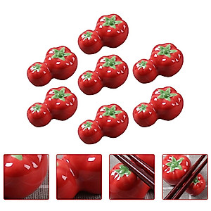 GANAZONO Table Decors 7pcs Tomato Chopsticks Rest Ceramics Rest Rack Table Decor