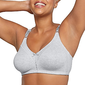 Bali Women's Double Support Cotton Stretch Wire-Free Bra, Heather Grey, 38D