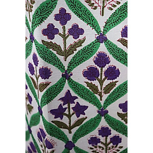 Generic Trash can Dustbin Waste Basket for Kitchen, Room Handmade Paper Block Print Flower Design Plastic Free Bin Decorative 3.3 Gallon (1, Purple Flower)