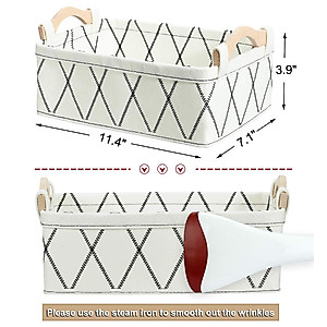 Oubra Small Bin Storage Cube Bins Empty Baskets for Gifts Decorative Baskets for Storage Magazines Books CD DVD Collapsible White Basket