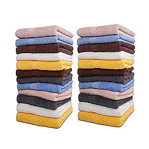 ZUPERIA Classic Towels, Face Washcloths (24 Pack, 12" x 12") 100% Cotton Premium Quality and Ultra Soft Wash Cloth Set for Bathroom and Home | Highly Durable High Absorbency and Stylish
