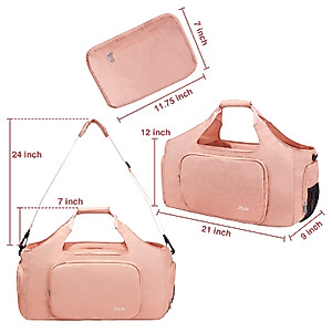 ZRSUN Sport Duffle Bag, Gym Bags for Men Women, Travel Gym Bag with Shoes Compartment and Wet Pocket, Foldable, Lightweight for Travel, Gym, Yoga