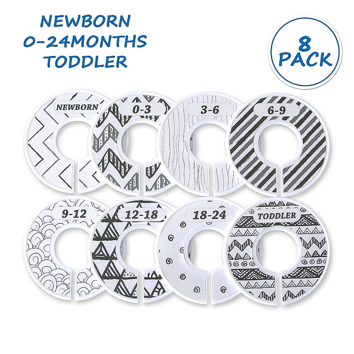 Baby Closet Dividers Unisex Baby Closet Organizer Baby Closet Size Age Dividers Round Nursery Clothing Size Dividers for Boy and Girl from Newborn to Toddlers