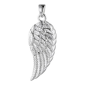 Perfect Memorials Wing of an Angel Sterling Silver Cremation Jewelry (1 Cu/in) - Beautiful Keepsake Necklace/Memorial Urn Pendant for 1 Cubic Inches of Human Ashes, Lock of Hair/Honor Your Loved One