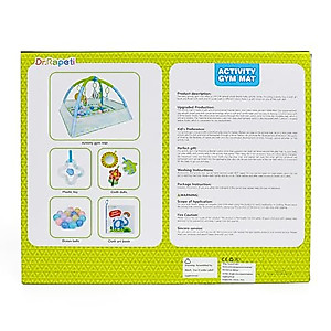 Dr.Rapeti Baby Play Gym Mat with Ball Pit Activity Gym Center Tummy Time Mat Thickened Mat Sensory Exploration Motor Skill Development for Newborn Infant Baby Toddlers