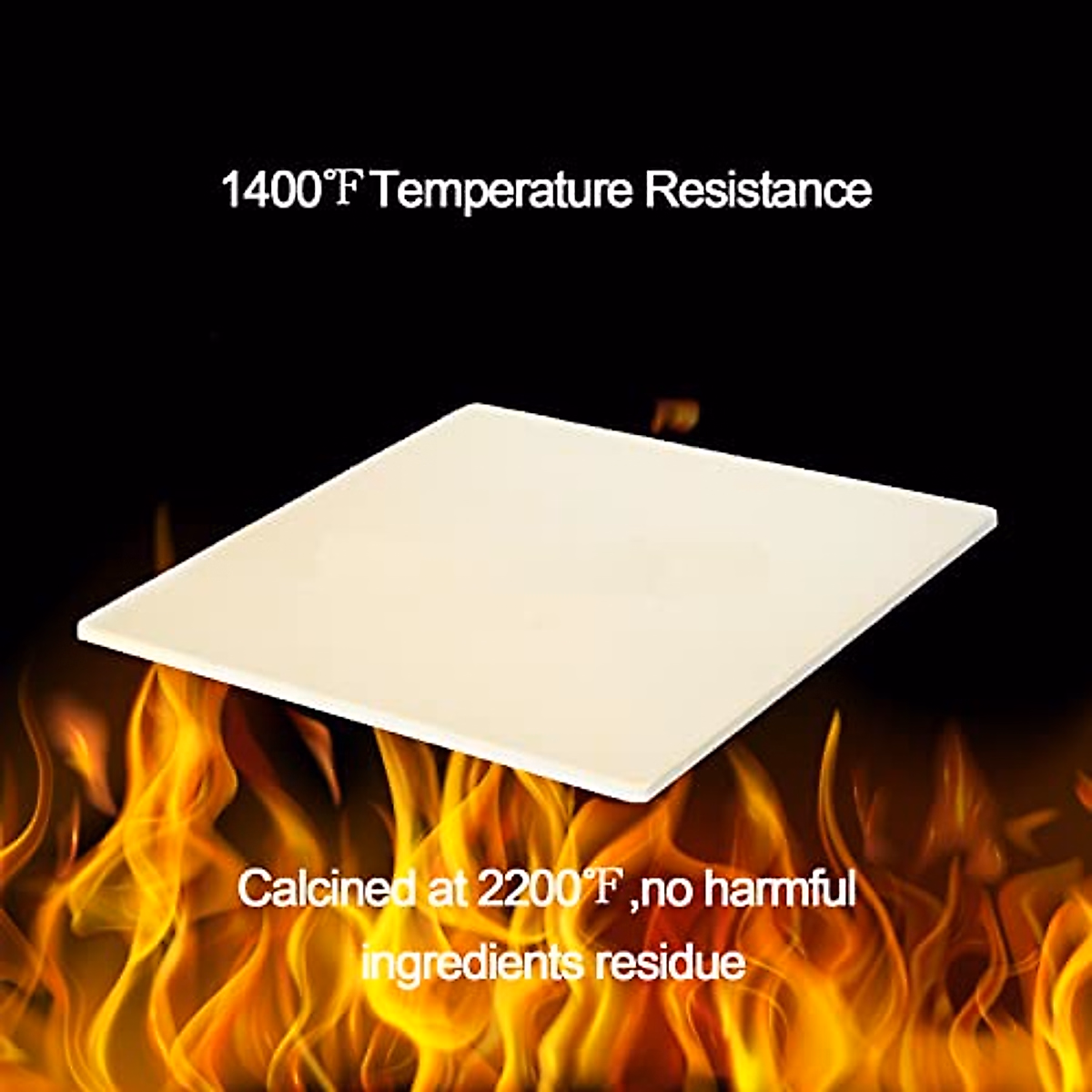 Yumhouse Pizza Stone for Oven and Grill Rectangular, Large Cooking Stone Includes Free Plastic Scraper, Durable and Safe Cordierite Baking Stone Heavy Duty for Pizza,Bread,Pie,BBQ(15”×12”)