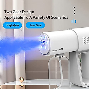 Handheld Steam Fogger Sprayer Gun Spray Machine Nano Electric Sanitizing Atomizer, Light Portable Cordless Intelligent Rechargeable Sterilizek For Home,Office,School,Garden, Indoor And Outdoor (White)