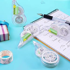 Lzerking Correct Correction Tape,White,32-Count,Transparent Dispenser Shows How Much Tape is Remaining
