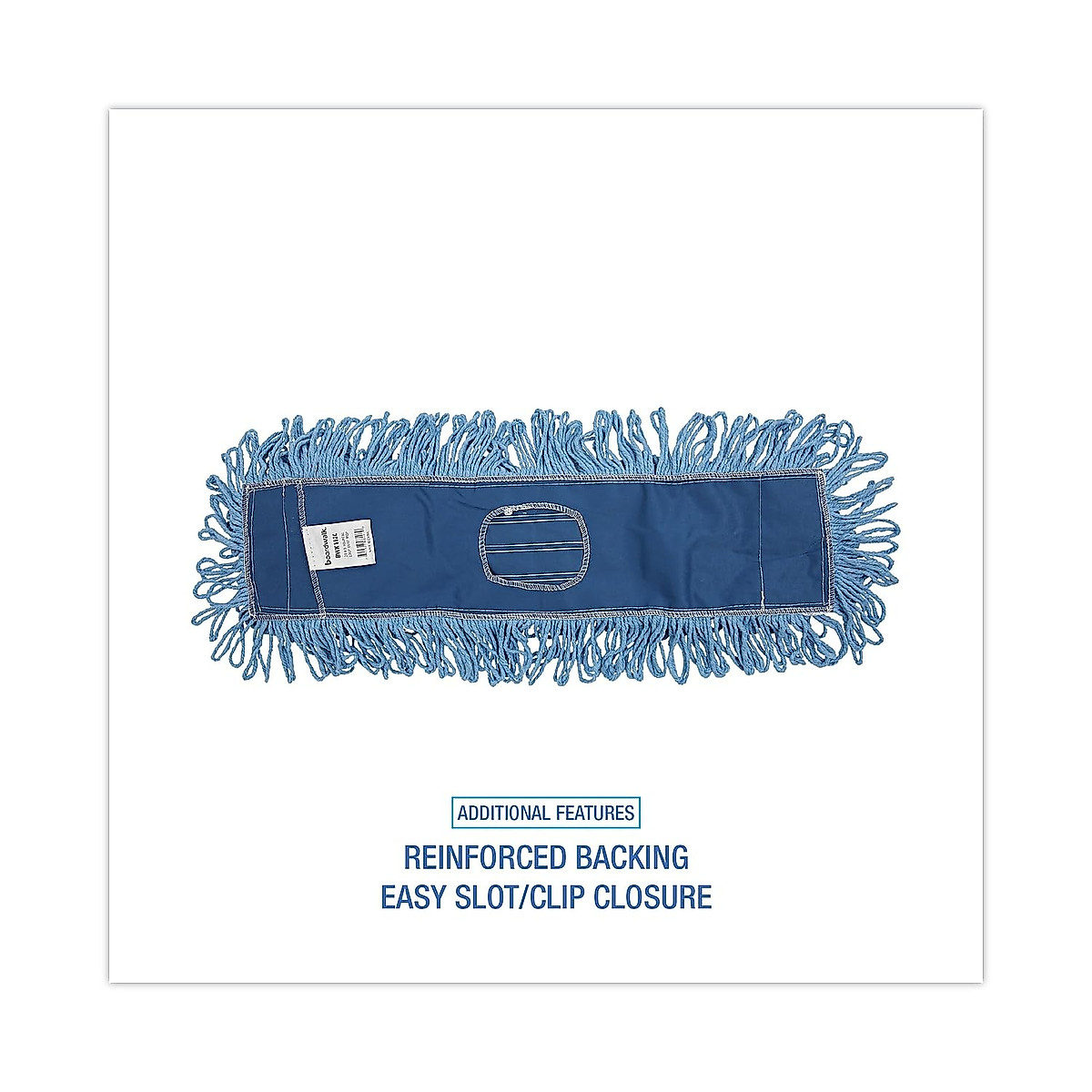 Boardwalk BWK1124 24 in. x 5 in. Cotton/Synthetic Fiber Looped-End Mop Head - Blue