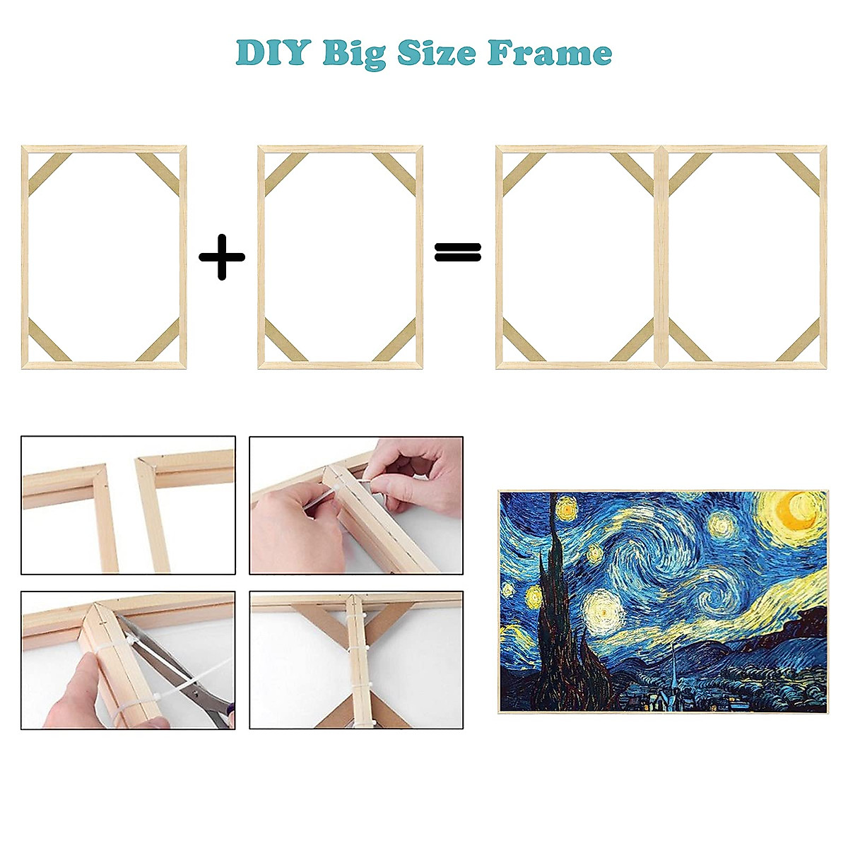 YOKSAS Canvas Stretcher Frames for 35 x 45cm Diamond Art - 30 x 40cm Wood Canvas Stretcher Bars - 11.8 x 15.7 inches Canvas Frames Assembly Kit