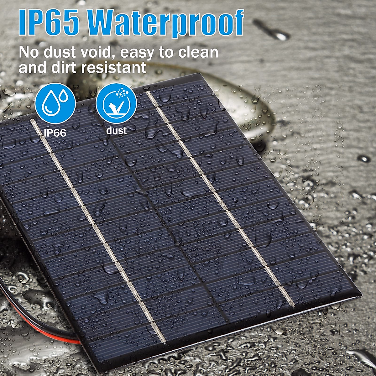 Folgtek 2W 12V Solar Panel DIY Battery Solar Charger Board + Tiger Clip- Perfect for Outdoor Charging Batteries and Low-Power Electronic Products