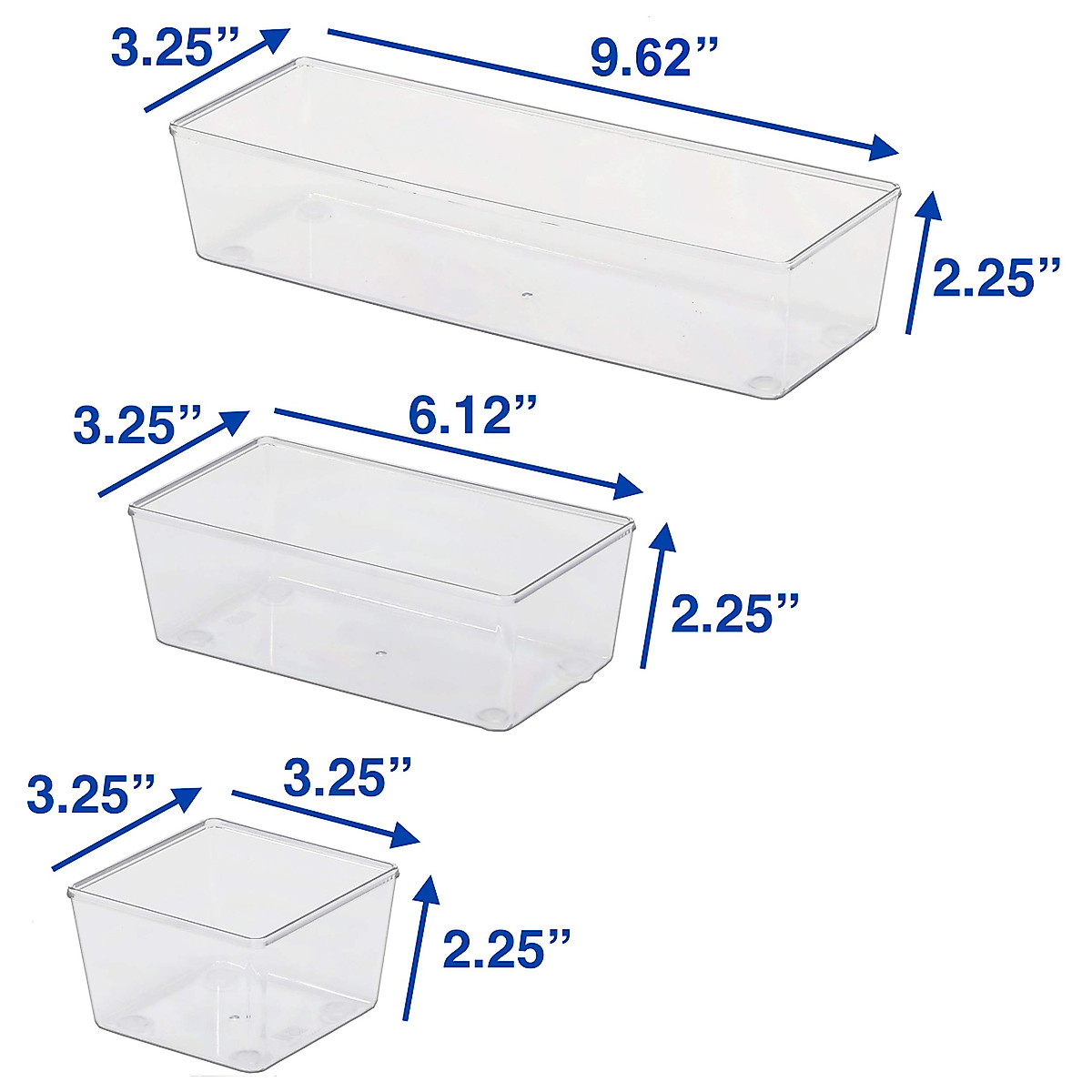 Simple Houseware 12 Drawers Rolling Storage Cart + 6-Pack Plastic Bin Organizer