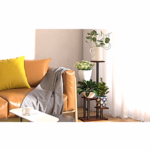 BEX Metal Plant Stand Indoor & Outdoor Plant Stand - Four Tier Metal Plant Stand For four Planters, Tall Tired Planter Holder for Garden Balcony Living Room Office & Patio Decoration, Orchids & Flower Pot Organizer Stand