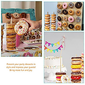 ULTECHNOVO 10pcs Donut Display Stand Kids Snacks Clear Stand Macaron Stand Snacks for Donut Holder Donut Board Display Shelves Doughnut Display Holder Wedding Shelf Baby Wooden