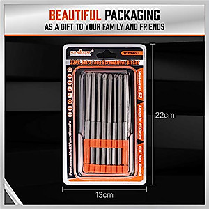 HORUSDY 32-Piece 1/4" Shan Extra Long Security Power Bit Set, 6" Long Tamper Proof Security Bits, S2 Steel.