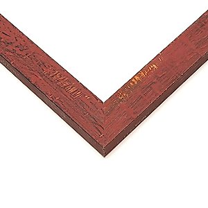 38x14 Frame Red Solid Wood Picture Frame Width 1.125 Inches | Interior Frame Depth 0.5 Inches | Lobster Bohemian Photo Frame Complete with UV Acrylic, Foam Board Backing & Hanging Hardware