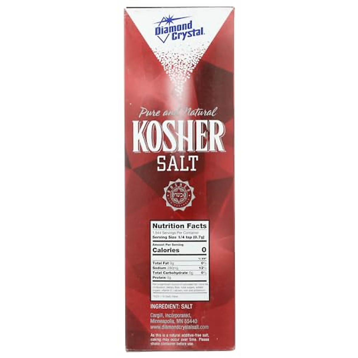 Diamond Crystal Pure and Natural Kosher Salt, 48 oz (Pack of 3)