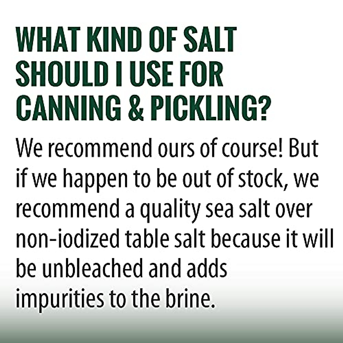 Pickling and Canning Salt, Curing Salt for Natural Preserving, Non-Iodized and Kosher Fine Brining Sea Salt, 1lb Shaker - Sea Salt Superstore