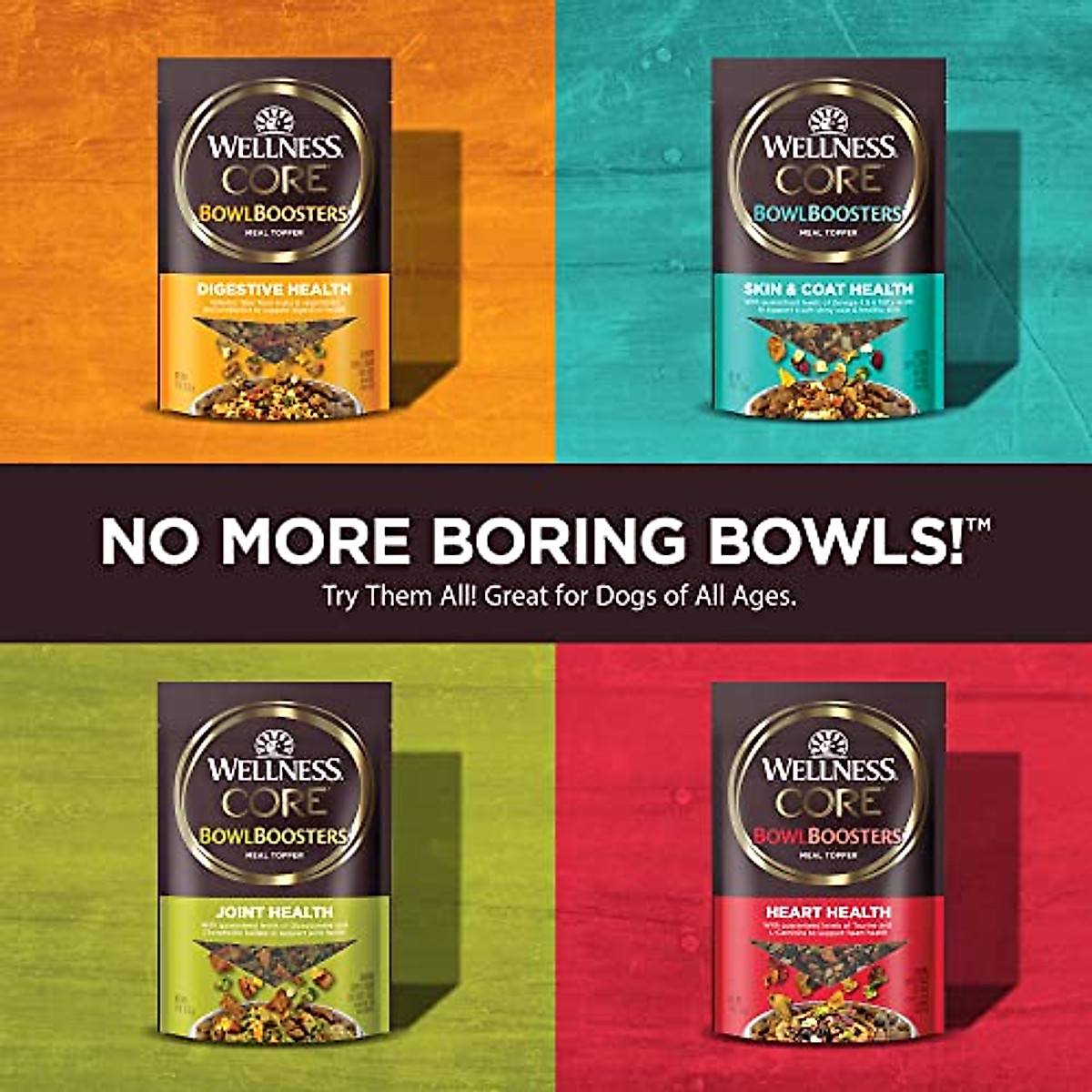 Wellness CORE Bare Bowl Boosters for Dogs, Grain-Free Freeze-Dried Food Mixer Or Topper, Made with Natural Ingredients (Beef, 4-Ounce Bag)