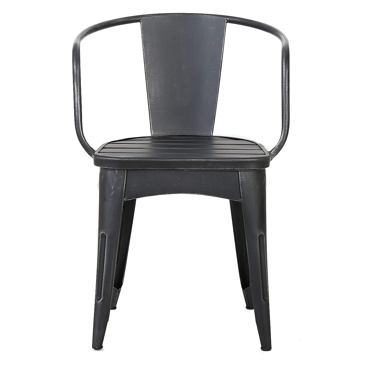 Christopher Knight Home Colmar Outdoor Metal Bistro Set, 3-Pcs Set, Black With Silver