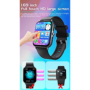 Smart Watches for Men Women HD Full Touchscreen Making Calls Smartwatch with Split-Screen Mode Waterproof Fitness Tracker Heart Rate,Sleep,Blood Pressure,Blood Oxygen Monitor for Activity Tracker