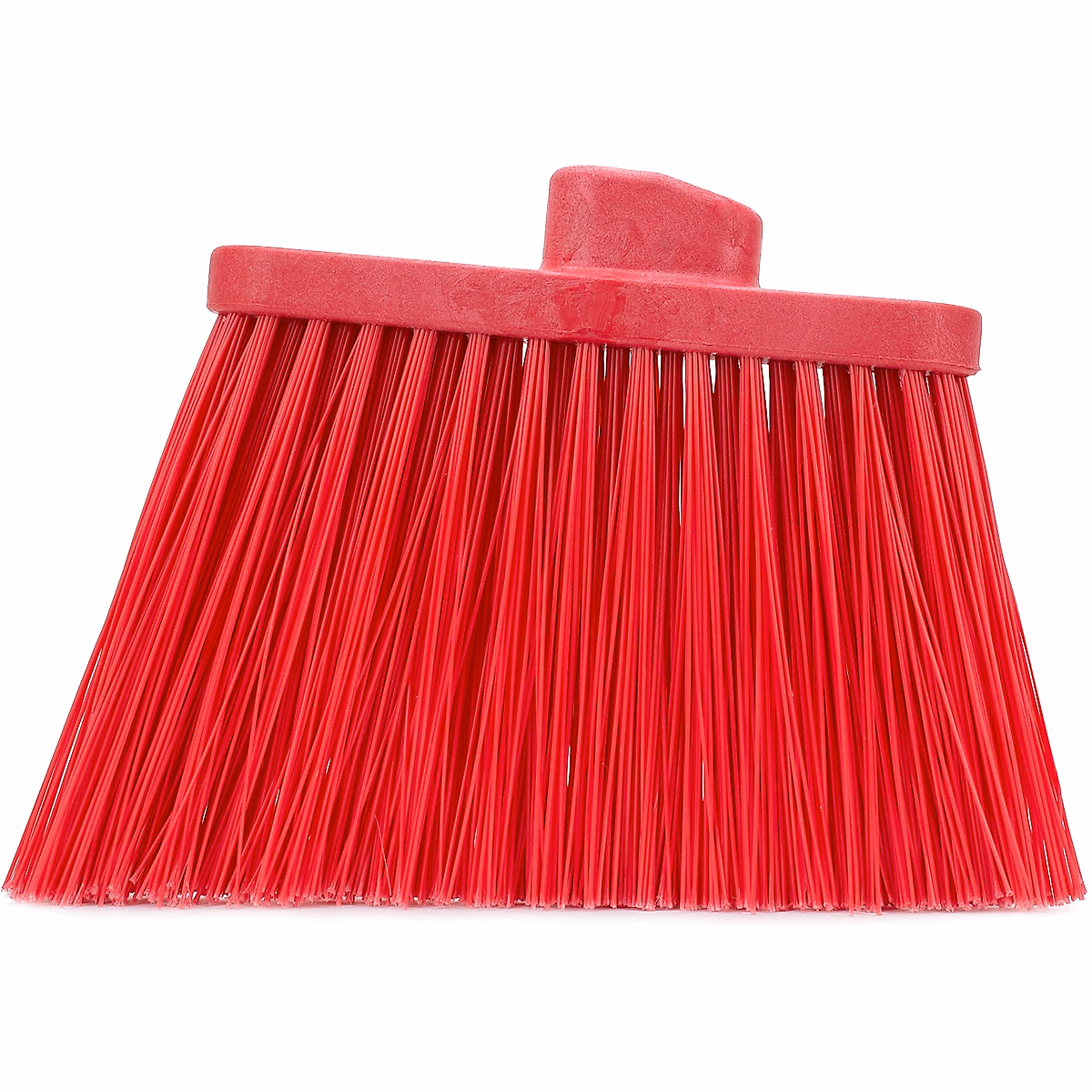 SPARTA Plastic Broom Head, Angled, Un-Flagged for Large Debris Indoor, Outdoor, Home, Restaurant, Lobby, Office, 12 Inches, Red