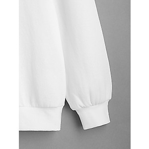 SOLY HUX Girl's Cute Graphic Sweatshirt Letter Print Long Sleeve Crewneck Pullover Tops White 14Y