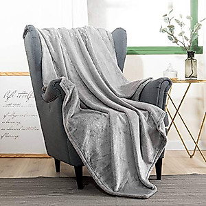 allecalm Fleece Blanket Queen Size, One Layer of 500GSM Plush Extra Warm Heavy Thick Soft Warm Cozy Fuzzy Luxury for All Season for Dorm Room, Bed, Sofa, Couch, Gift, 90x90 inch, Grey
