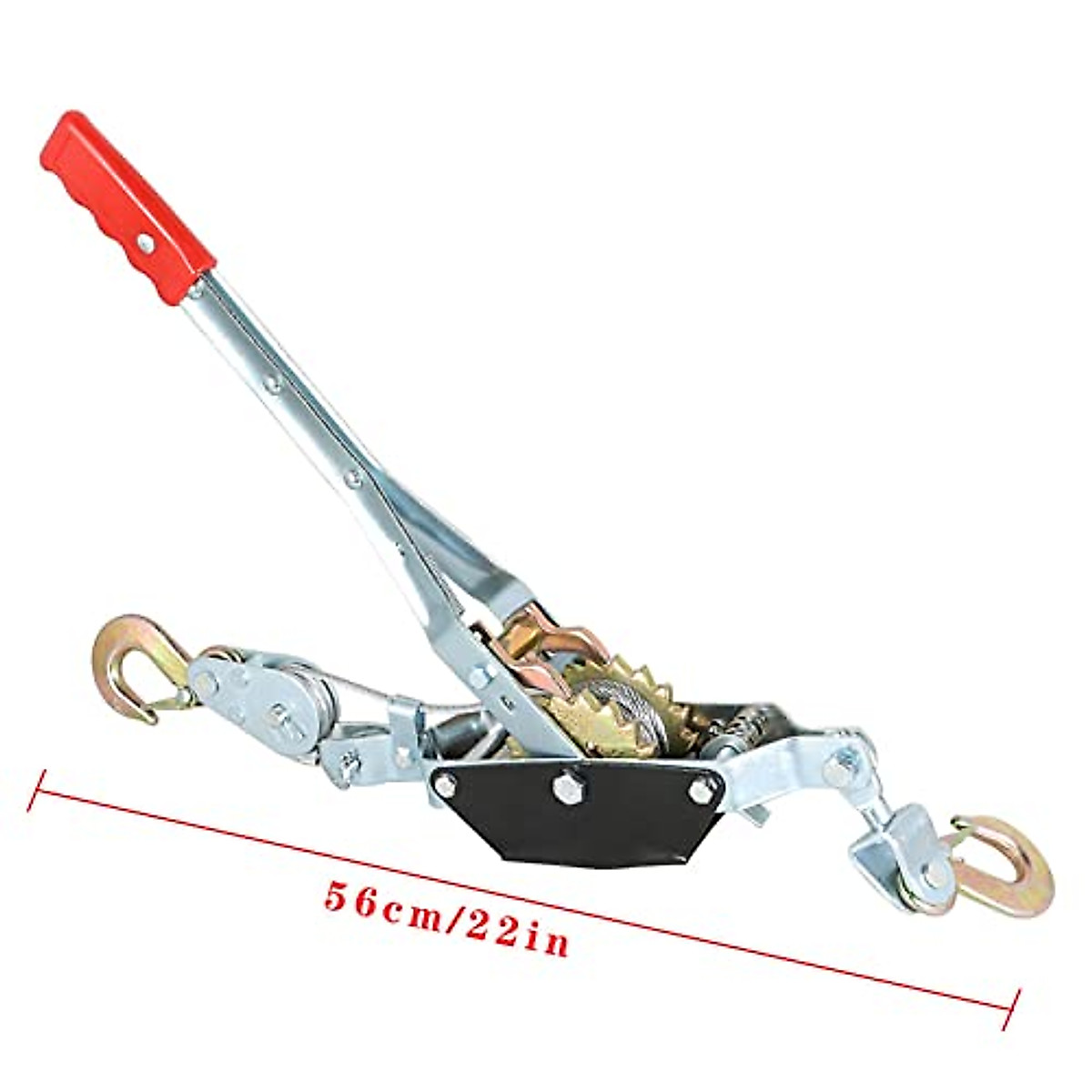mitoharet 2 Ton Dual Gear Power Puller, Heavy-Duty Hand Puller with Cable Rope (2 Hooks)