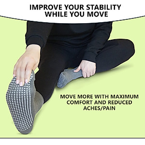 Own It OT 2 Pairs Non Slip Yoga Socks with Grips for Pilates, Yoga Athletic Socks for Barre Ballet, Barefoot, Workout Socks, Hospital Anti Skid Socks for Women and Men (Gray)