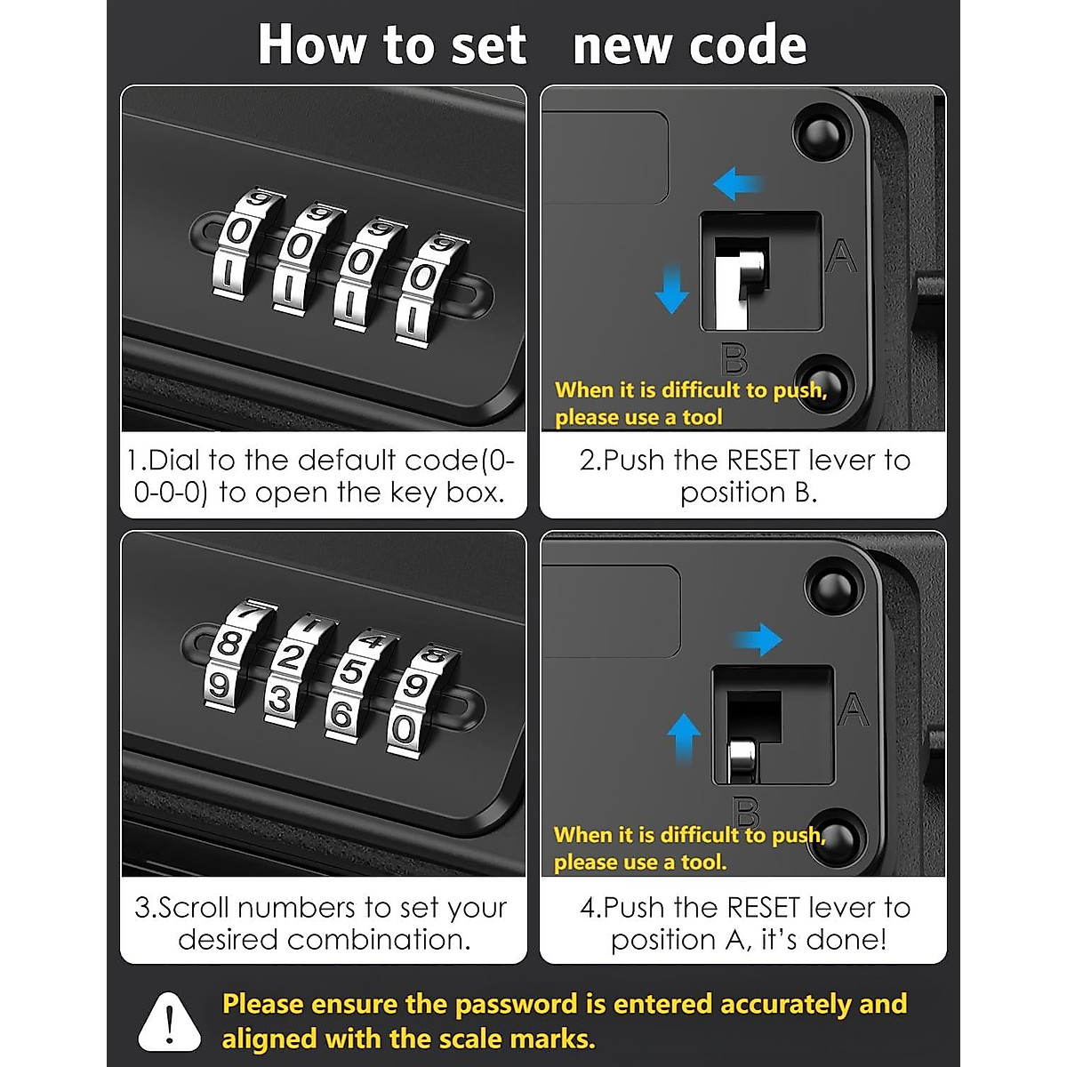 AMIR Portable Safe Box, Combination Security Case LockBox with Code, Waterproof Anti-Theft Mini Travel Safe Box with Removable Chain, Portable Lock Box for Home,Office