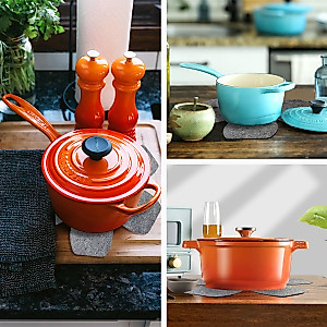 6 Pcs Pot and Pan Protectors for Stacking, in 3 Sizes, Pan Separators Felt, Pan Stacking Protectors, Anti-slip Pot Protectors, Ceramic Glass Cookware Dividers Pads, Gray