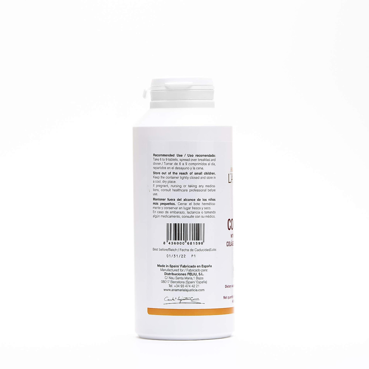 Ana Maria Lajusticia -- 3 Pack High Absorption Collagen Pills with Magnesium. Healthy Skin, Nails, Hair and Ligaments. Natural Supplement, 450 Tablets.